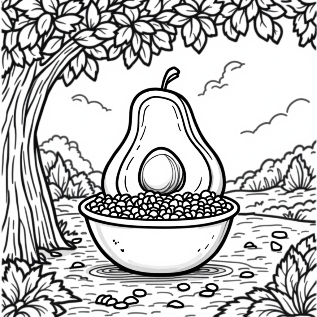 Avocado Free Coloring Pages