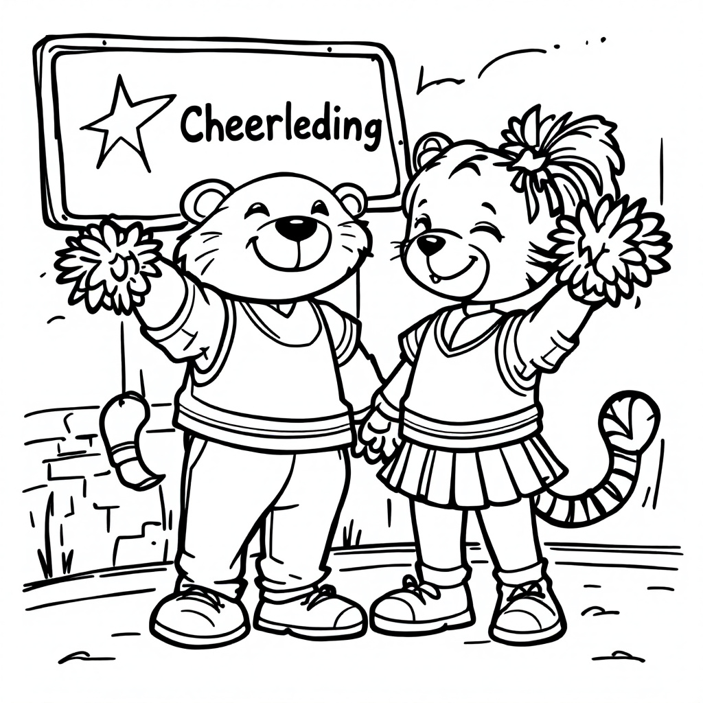 Cheerleading Free Coloring Pages