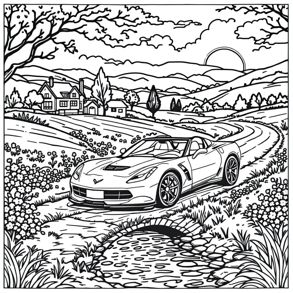 Corvette Free Coloring Pages