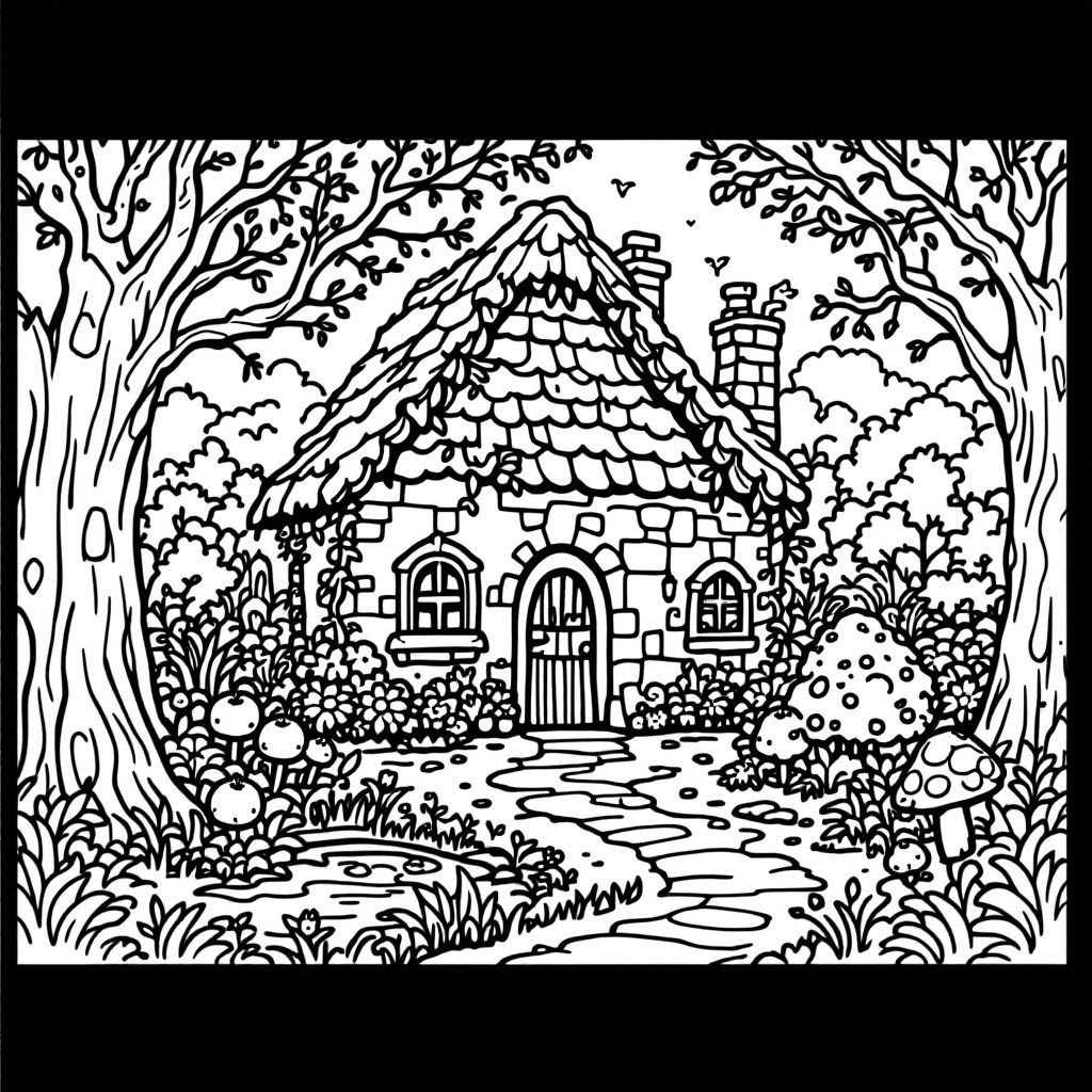 Cottagecore Free Coloring Pages