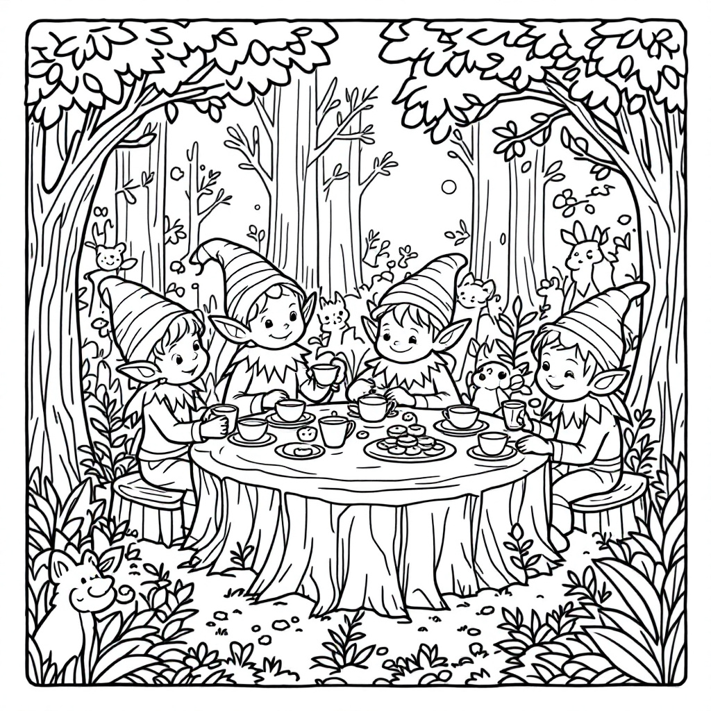 Elf Free Coloring Pages