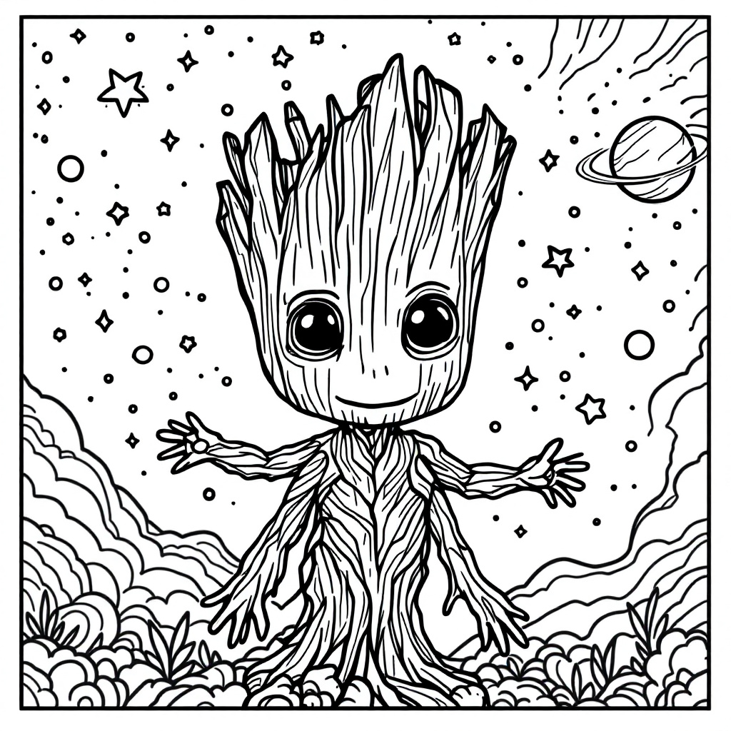 Groot Free Coloring Pages