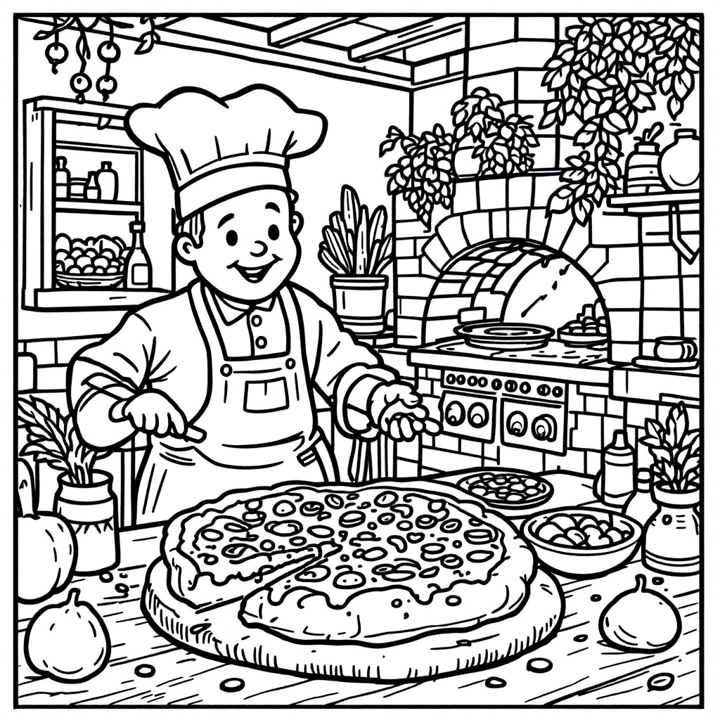 Pizza Free Coloring Pages